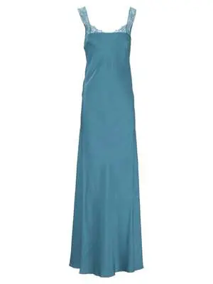 FORTE_FORTE Long Jade Satin Lace Dress - Green