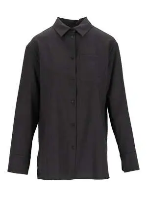Max Mara S Wool Canvas Shirt - Gray