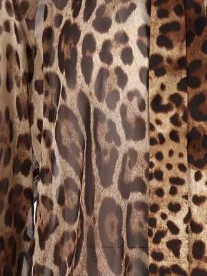 Dolce & Gabbana Leopard Print Silk Chiffon Shirt With Pussy Bow