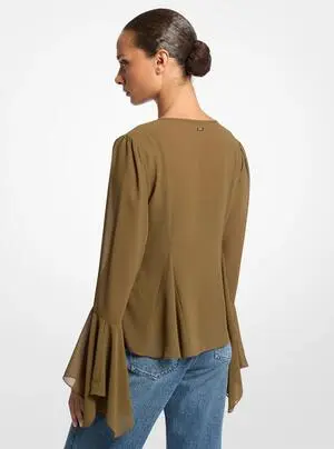 Michael Kors Georgette Blouse With Dramatic Cuffs