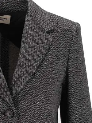 Max Mara Single-breasted Blazer In Jacquard Jersey - Gray
