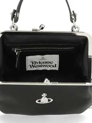 VIVIENNE WESTWOOD Granny Frame Handbag With Orb Plaque - Black