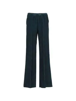FORTE_FORTE Two-tone Striped Jade Trousers - Green