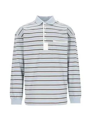 Bottega Veneta Striped Polo Shirt - Blue