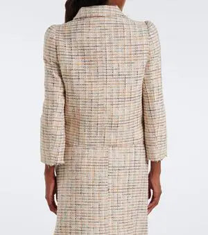 SHUSHU/TONG Checked Cotton-blend Cropped Jacket
