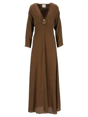 FORTE_FORTE Sculpture Buckle Dress - Brown