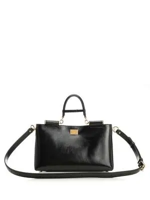 Dolce & Gabbana Vittorio Leather Top Handle Bag With Adjustable Shoulder Strap