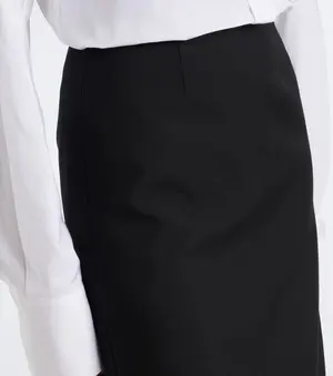 SHUSHU/TONG Ruffled Wool And Silk Midi Skirt