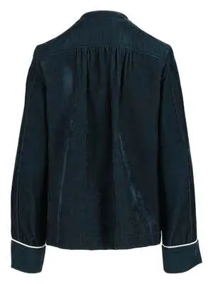 FORTE_FORTE Two-tone Striped Velvet Jacket - Green