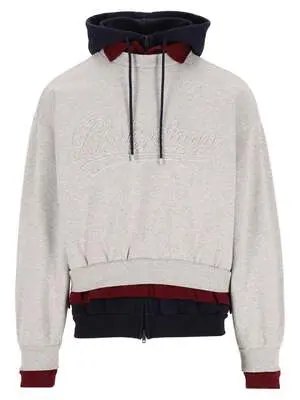 Balenciaga Layered Logo Hoodie - Gray