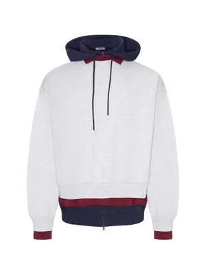 Balenciaga Layered Logo Hoodie - Gray