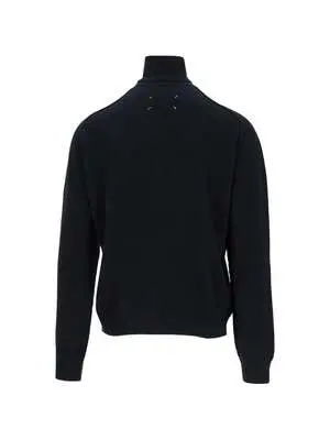 MAISON MARGIELA High Neck Virgin Wool Sweater - Blue