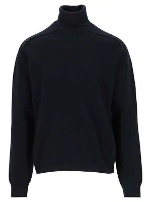 MAISON MARGIELA High Neck Virgin Wool Sweater - Blue