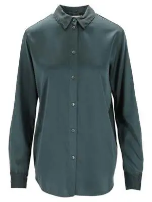 FORTE_FORTE Long-sleeve Silk Shirt - Green
