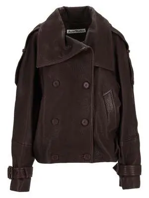 Acne Studios Full Grain Leather Jacket - Brown