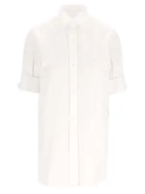 MAISON MARGIELA Cotton Poplin Short Sleeve Shirt - White