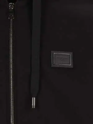 Dolce & Gabbana Cotton Zip-up Hoodie With Logo Tag - Black