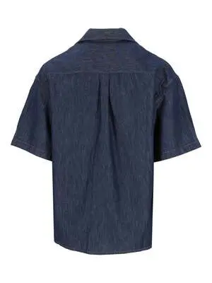 Loewe Short-sleeved Shirt In Cotton - Blue