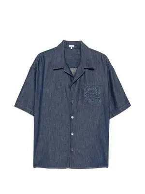 Loewe Short-sleeved Shirt In Cotton - Blue