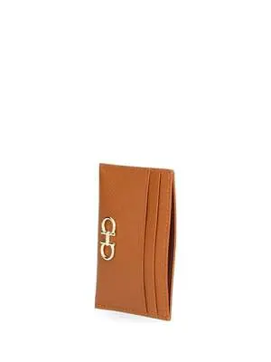 FERRAGAMO Gancini Credit Card Holder - Brown