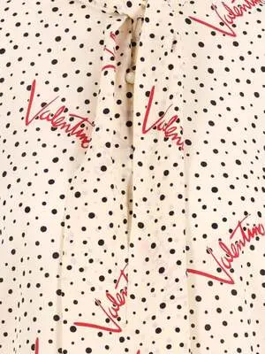 Valentino Garavani Plus Depois Bubble Crepe De Chine Shirt With Integrated Scarf - White