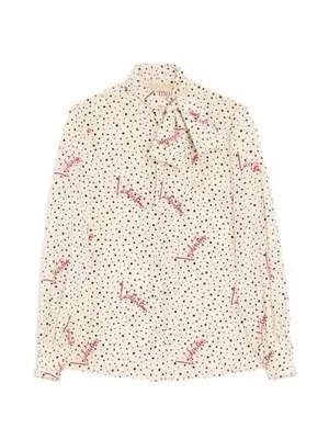 Valentino Garavani Plus Depois Bubble Crepe De Chine Shirt With Integrated Scarf - White