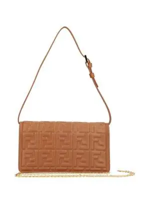Fendi Baguette Chain Wallet - Brown
