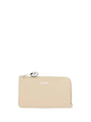 Loewe Pebble Square Card Holder - Cream