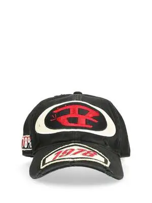 DIESEL® Baseball Cap With Embroidered Patches - Black
