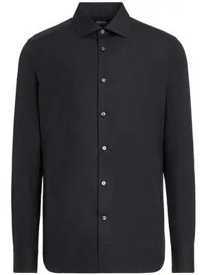 Zegna Trofeo Cotton Shirt - Black