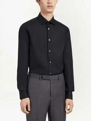Zegna Trofeo Cotton Shirt - Black