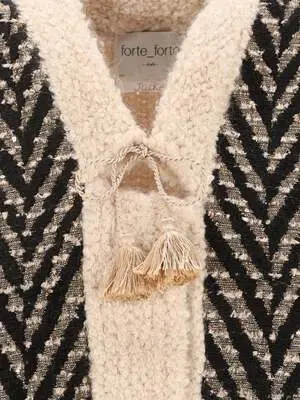 FORTE_FORTE Jacquard Chevron Vest With Tassels - Multicolor