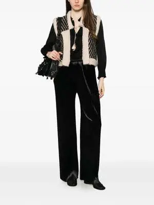 FORTE_FORTE Jacquard Chevron Vest With Tassels - Multicolor