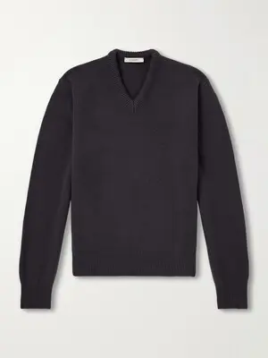 LEMAIRE Cashmere V-neck Sweater - Gray