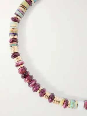 PEYOTE BIRD Cadiz 14-karat Gold, Opal And Oyster Shell Beaded Bracelet