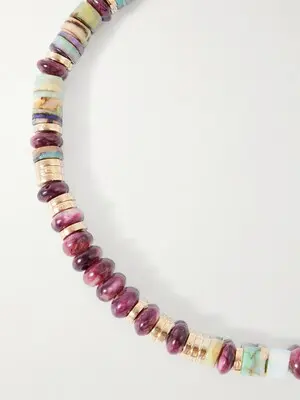 PEYOTE BIRD Cadiz 14-karat Gold, Opal And Oyster Shell Beaded Bracelet