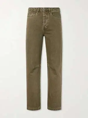 MANAAKI Pita Straight-leg Garment-dyed Jeans - Green
