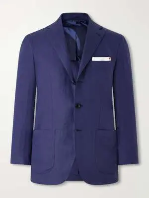 Kiton Linen Blazer - Navy