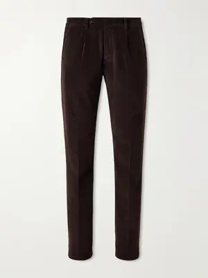 Massimo Alba Ionio2' Straight-leg Cotton-corduroy Trousers - Brown