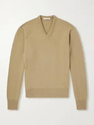 LEMAIRE Cashmere V-neck Sweater - Neutrals