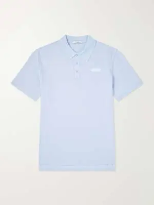 Givenchy Logo-appliqué Cotton-piqué Polo Shirt - Blue