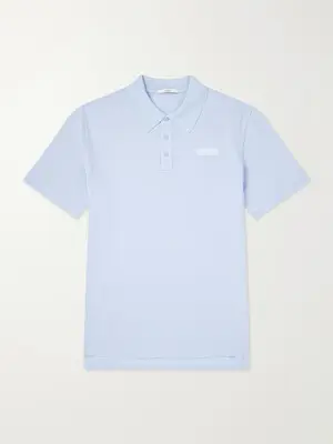 Givenchy Logo-appliqué Cotton-piqué Polo Shirt - Blue