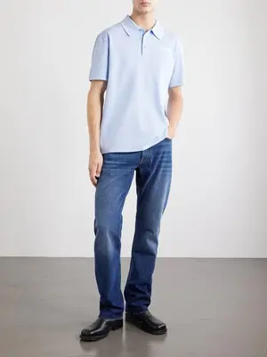 Givenchy Logo-appliqué Cotton-piqué Polo Shirt - Blue