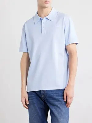 Givenchy Logo-appliqué Cotton-piqué Polo Shirt - Blue