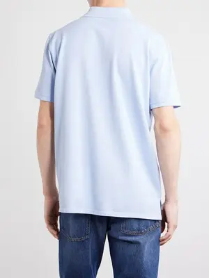 Givenchy Logo-appliqué Cotton-piqué Polo Shirt - Blue