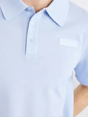 Givenchy Logo-appliqué Cotton-piqué Polo Shirt - Blue