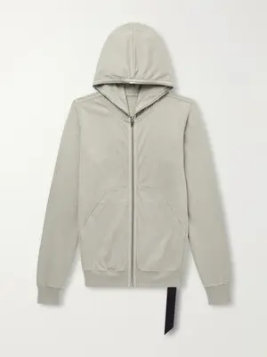 Rick Owens Cotton-jersey Zip-up Hoodie - Green