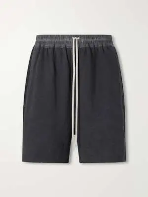 Rick Owens Straight-leg Cotton-jersey Drawstring Shorts - Black