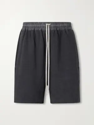 Rick Owens Straight-leg Cotton-jersey Drawstring Shorts - Black