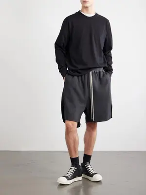 Rick Owens Straight-leg Cotton-jersey Drawstring Shorts